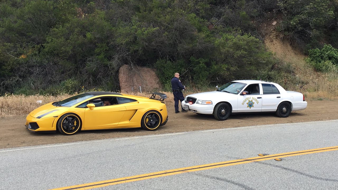 The CHP hates LOUD Lambos. Especially if they shoot FLAMES! - YouTube