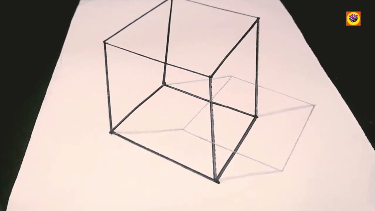 How To Draw a 3d Square Step By Step||How To Draw a 3d Cube Step By ...