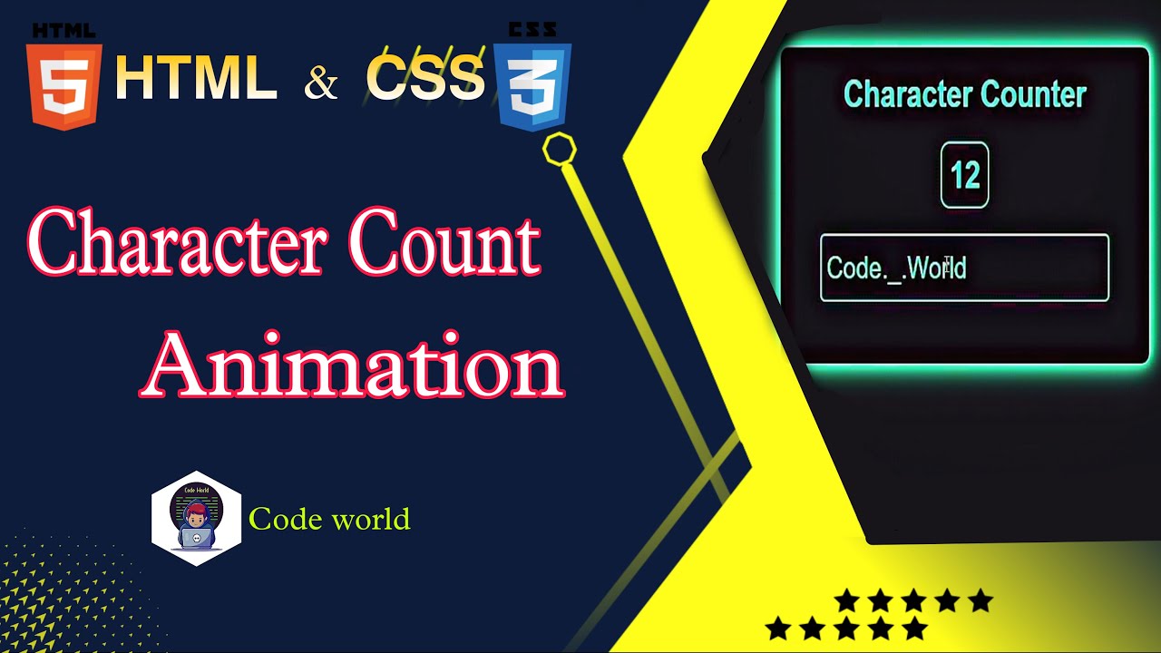 Character Count Animation Program Using Html And Css Html Css 9054