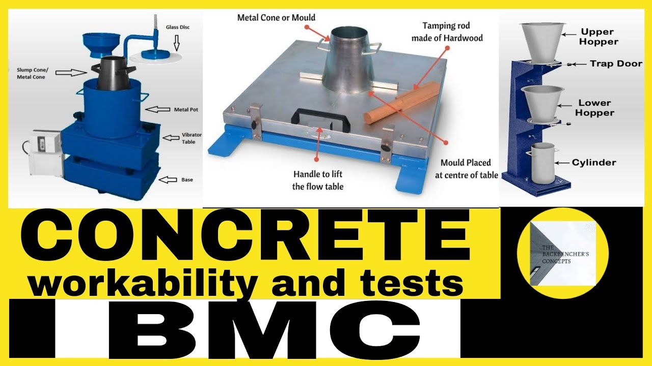 Concrete | Workability | Test of workability | Slump test, compaction ...