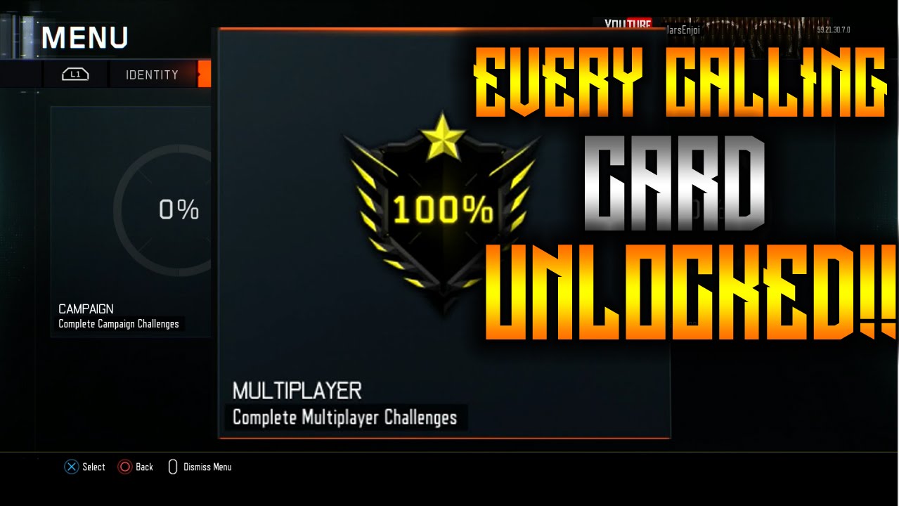 Every Calling Card In Black Ops 3 Unlocked!! (100% Of All Challenges ...
