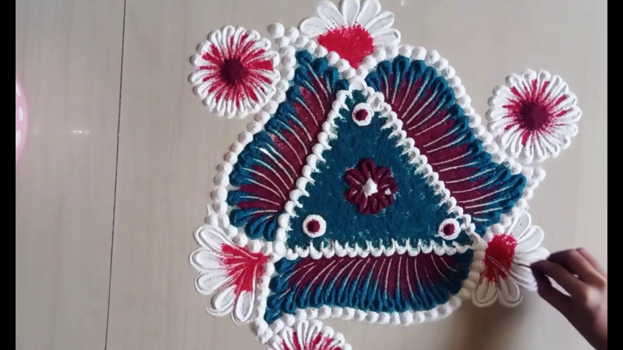 Attractive, Innovative Rangoli | Small festival rangoli | - YouTube