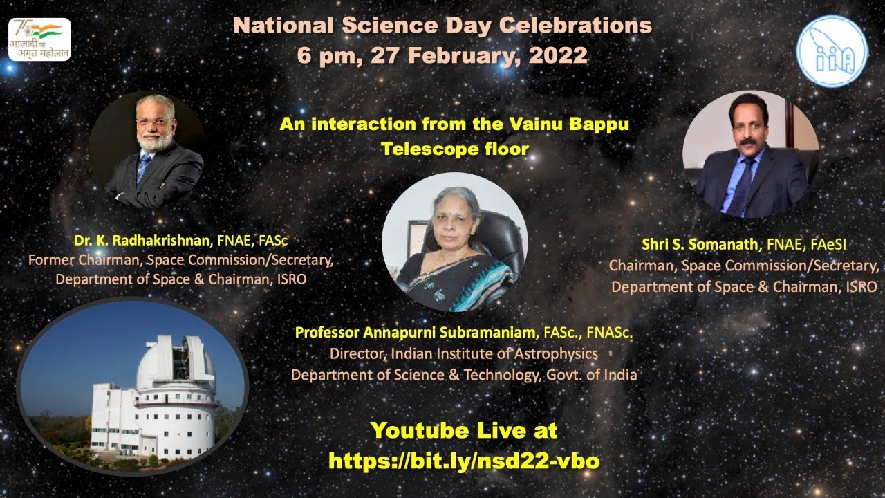 Interaction with Dr. Radhakrishnan (ex-ISRO chair) and Shri. Somnath ...