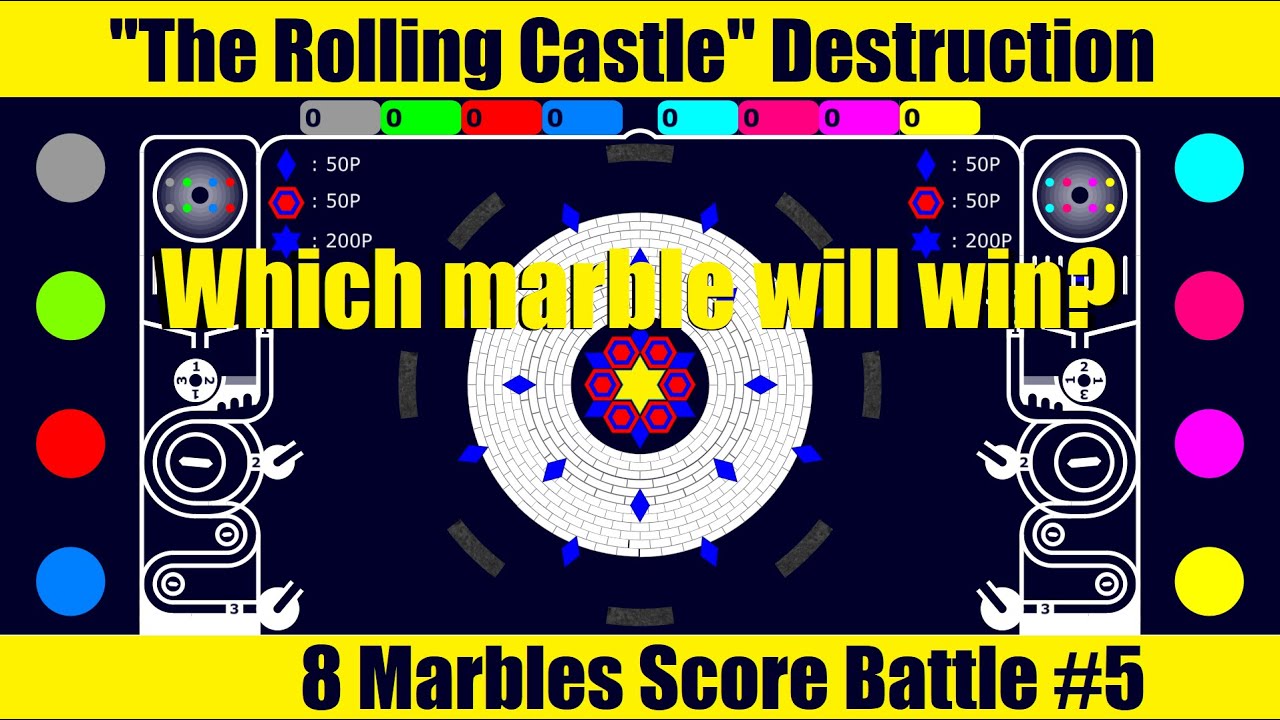 "The Rolling Castle"Destruction #5 [8marbles score battle] - in Algodoo ...