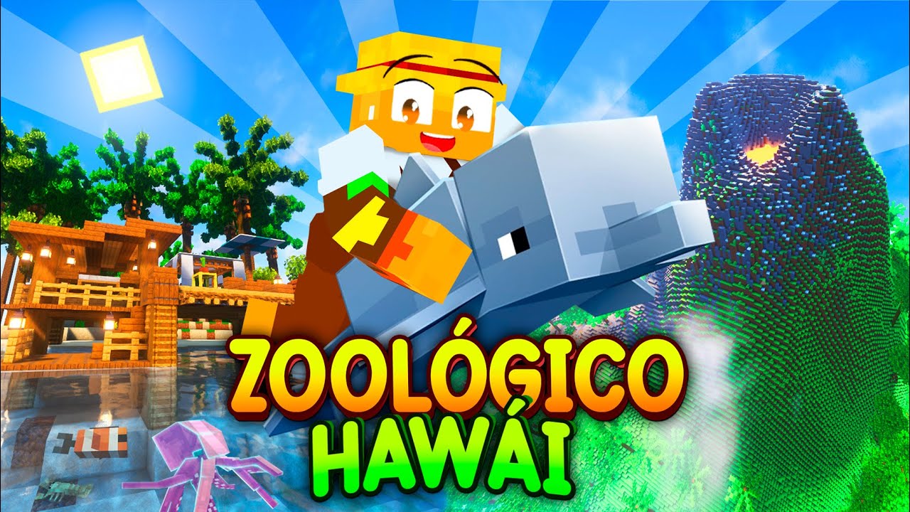 Construí un ZOOLÓGICO con ANIMALES de HAWÁI en MINECRAFT 🌺🐠🌴 - YouTube