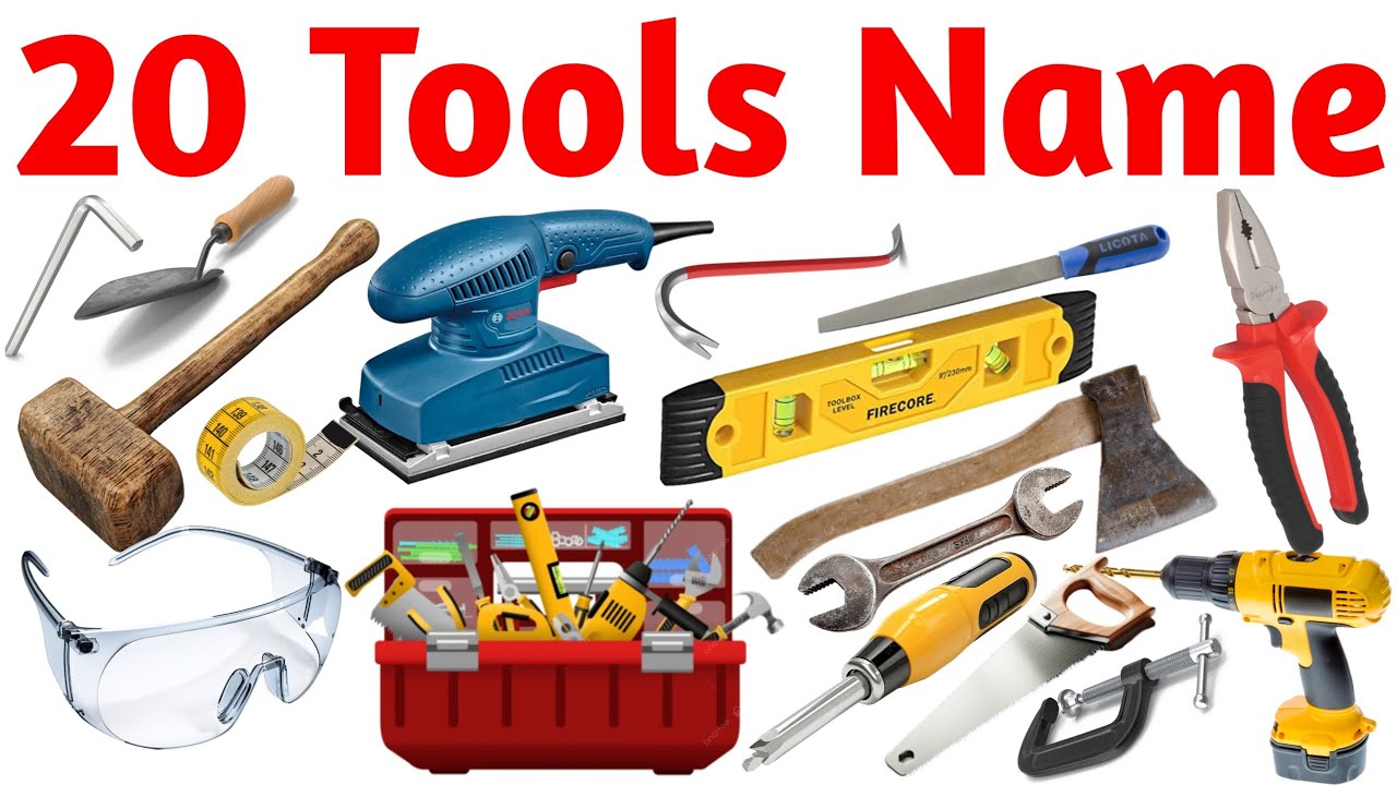 20 Tools Name in English for Kids | Learn Tools with Pictures ...