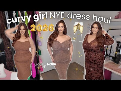 Curvy Girl NYE Dress Try on Haul ✨🪩 (size 2x) @FashionNovaCurve | OliviasWorld95