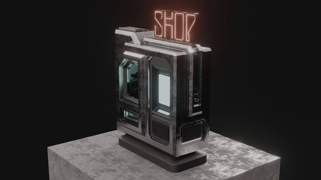 SCİ-Fİ SHOP/VENDING MACHINE -3D MODEL - YouTube