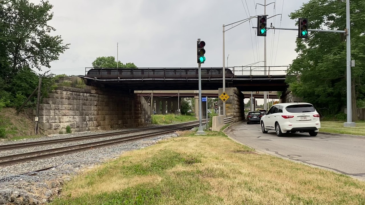 Metra west bound/4:12 pm/Over the IHB main line/La Grange, Illinois/6 ...