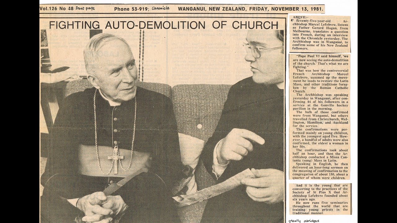 Abp. Lefebvre 1985 New Zealand Interview - YouTube