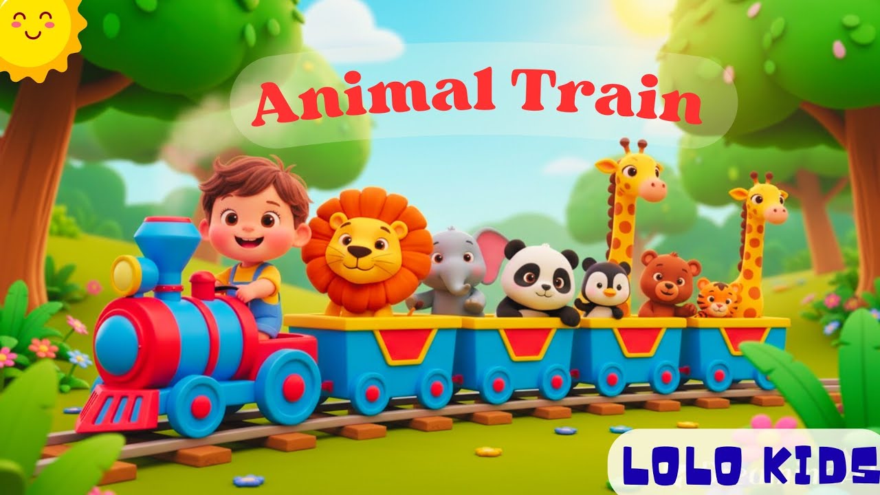 Fun Animal Train Song / Learn animals with lolo kids / Prescool Rhymes ...