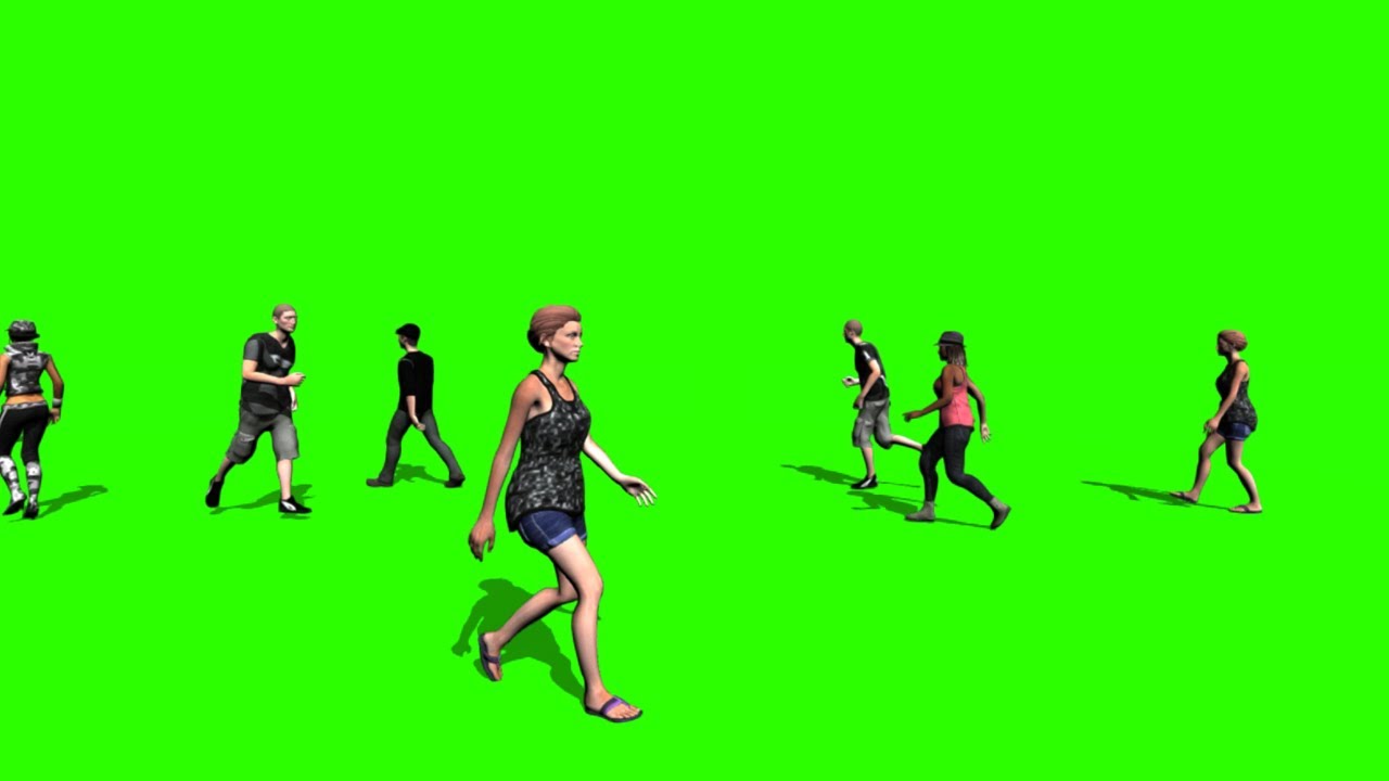 People Walking #1 / Green Screen - Chroma Key - YouTube