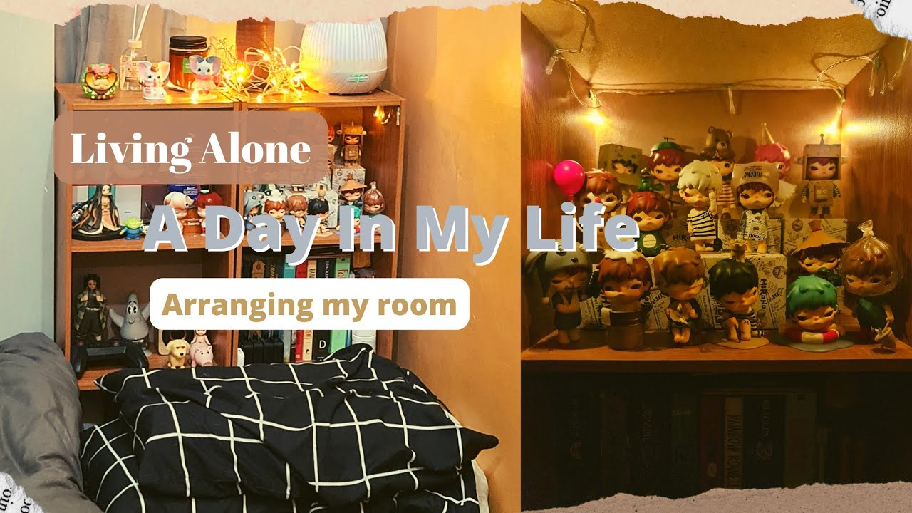 living Alone | A Day In My Life | Arranging my room - YouTube