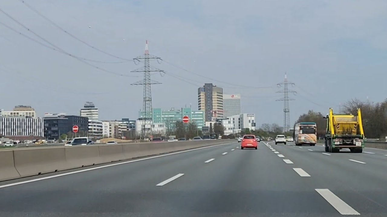 Driving in Germany,Beautiful drive on Highway/autobahn A66 to Frankfurt ...