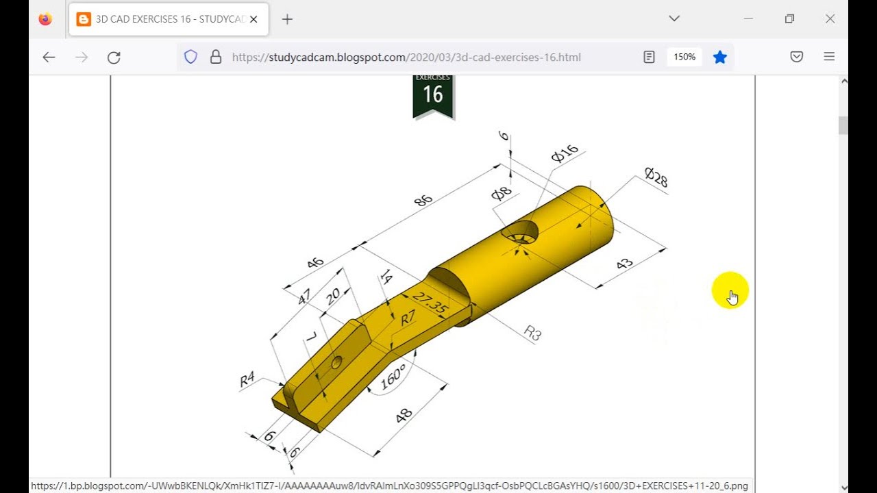 DesignSpark Mechanical 練習圖16 - CAD 3D 練習圖 - YouTube