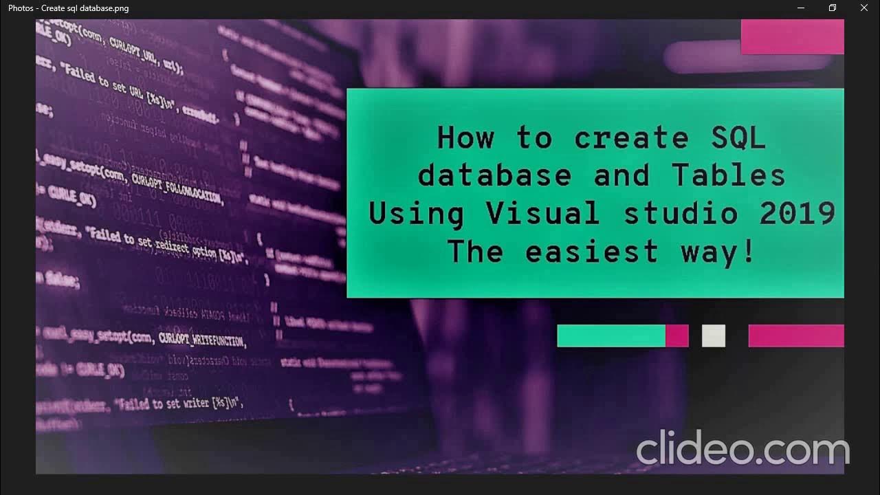 How to create SQL Database Using Visual Studio 2019 كيفية انشاء قاعدة بيانات باستخدام الفيجول ...
