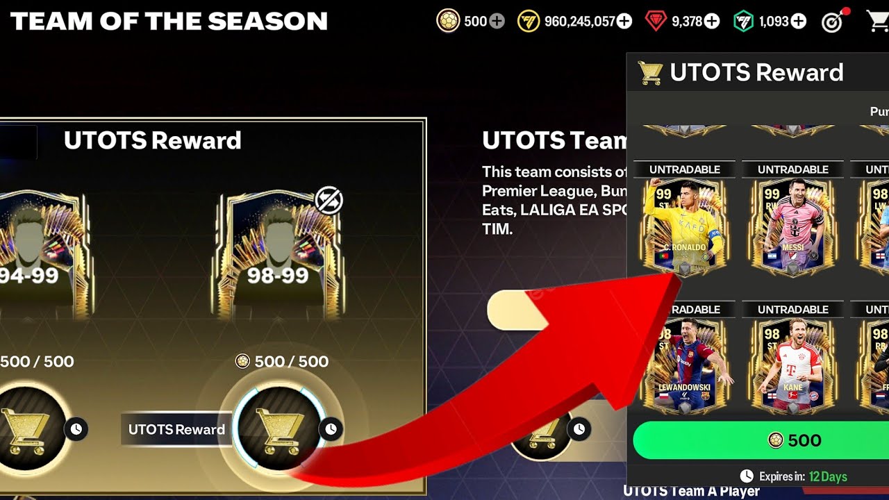 98-99 Ultimate TOTS Pack Opening with 500 UTOTS Token in FC Mobile 24 ...