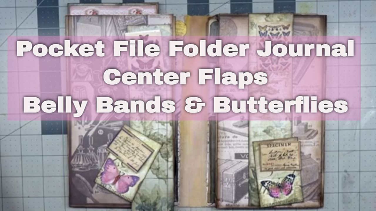 Pocket File Folder Journal - Center Flaps - Belly Bands & Butterflies ...