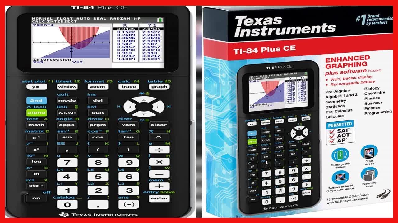 Texas Instruments TI-84 Plus CE Color Graphing Calculator, Black 7.5 ...