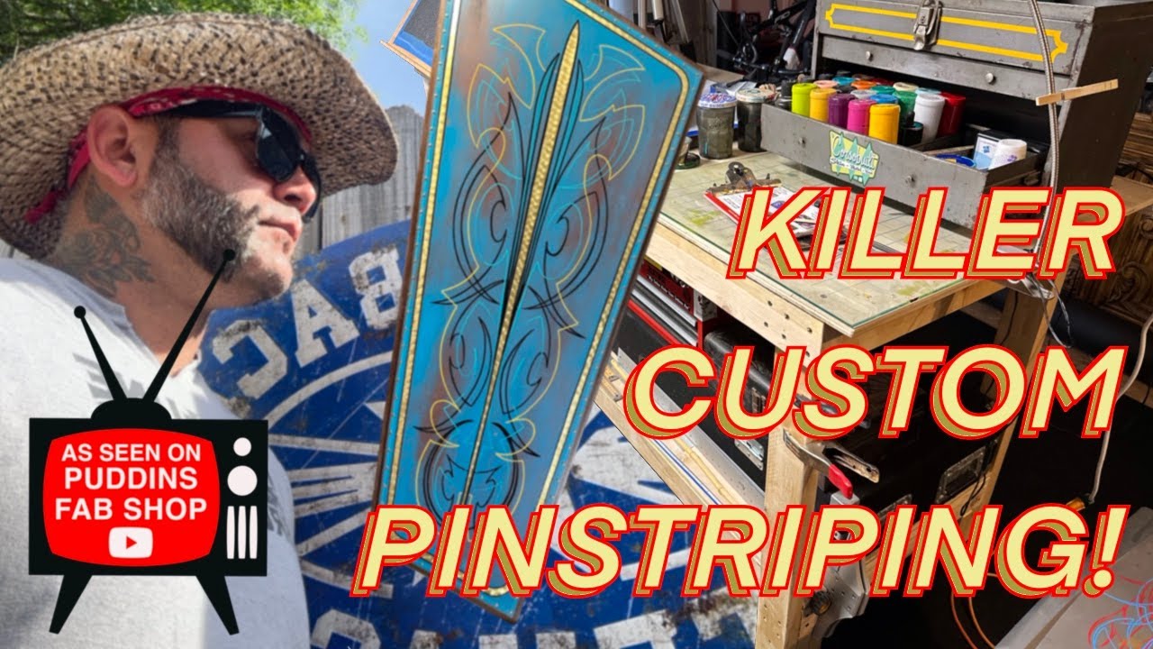 Killer Custom Pinstripe Wall Art for Puddin's Fab Shop! - YouTube
