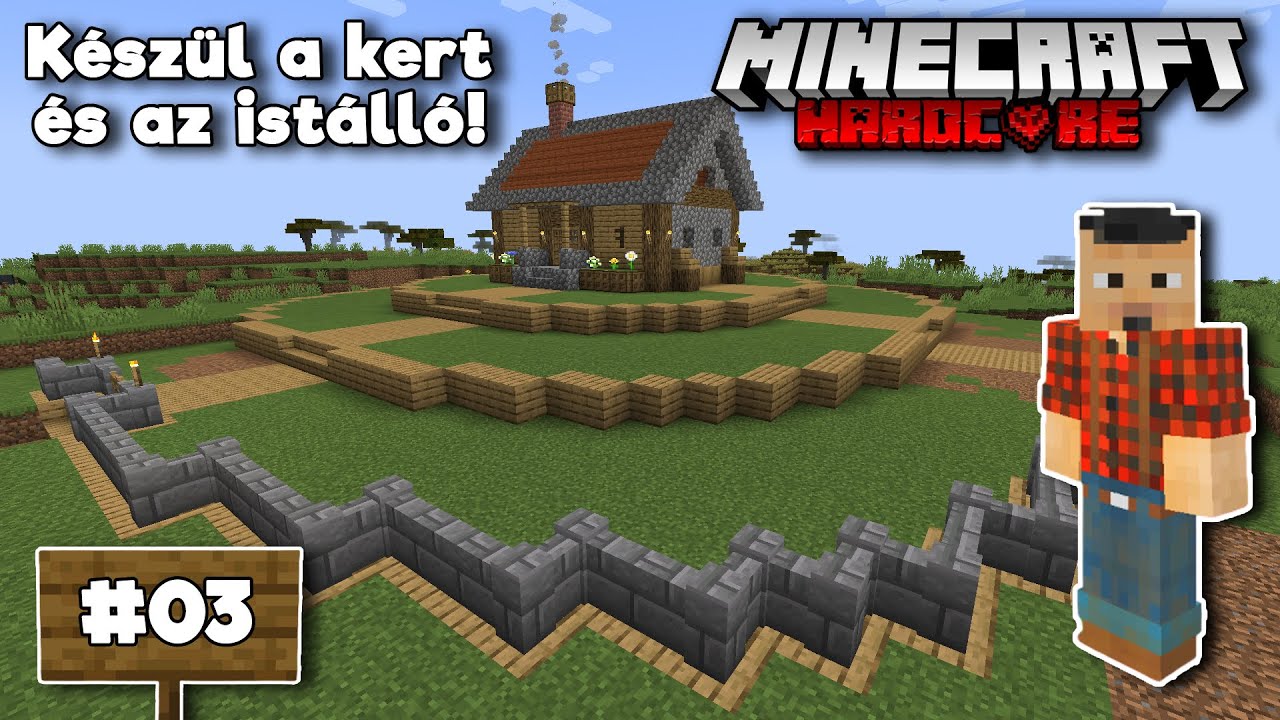 Készül a kert és az istálló! | Hardcore Minecraft - 1.19.3 | Java #03 ...