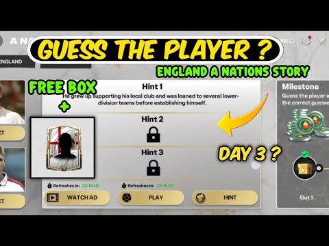 GUESS THE PLAYER | HOW TO GET ENGLAND A NATION'S STORY DAY 3 ANSWER SHARDS IN EA FC FIFA MOBILE 26