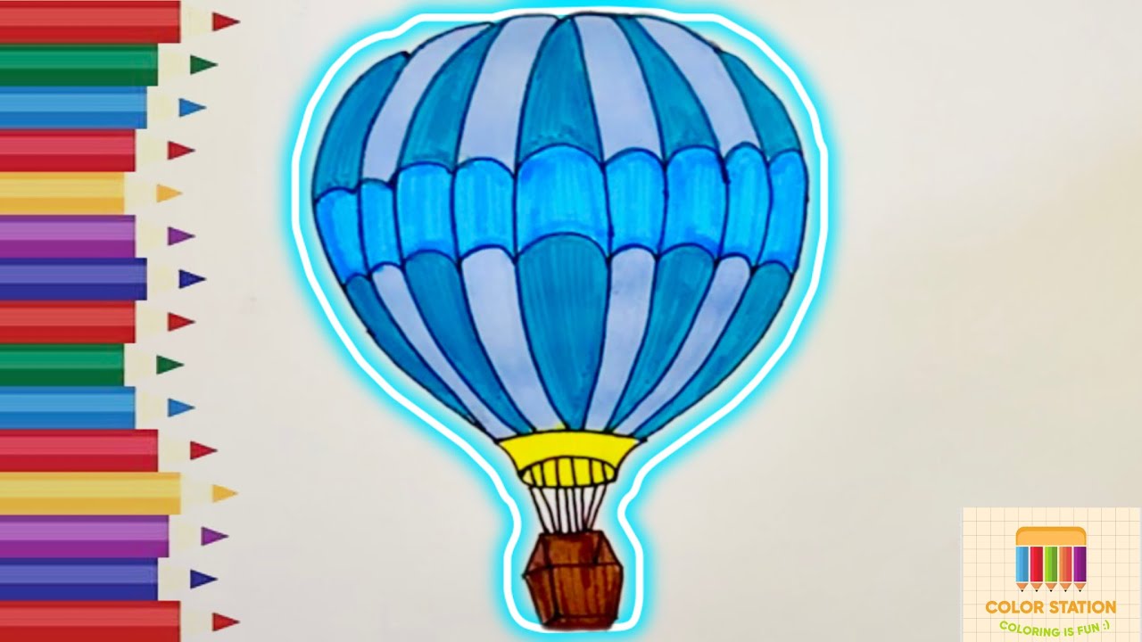 How To Draw A Hot Air Balloon | Hot Air Balloon Drawing Very Easy ...