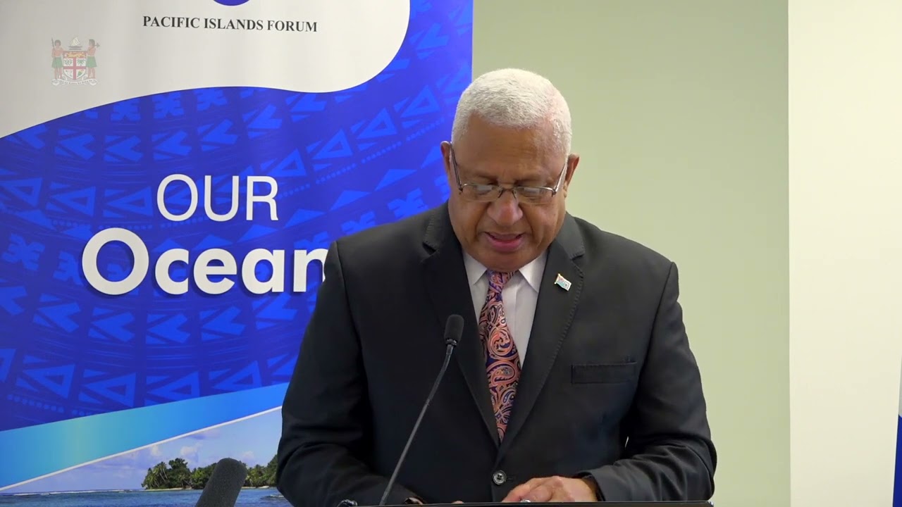 Fijian Prime Minister speaks at the Global Launch of the PIF 2050 Blue ...
