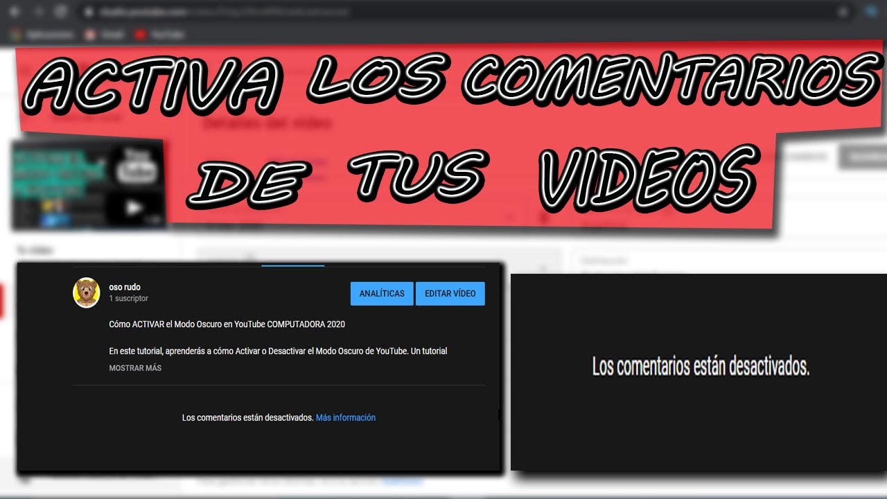 Cómo ACTIVAR los COMENTARIOS en mi Canal de YouTube en pc - YouTube