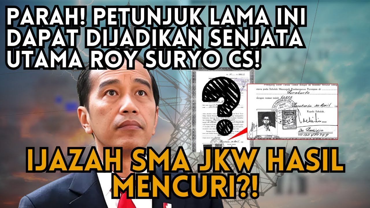 JKW TERNYATA MENCURI IJAZAH SMA-NYA? BUKTI LAMA INI SANGAT KUAT UNTUK ...