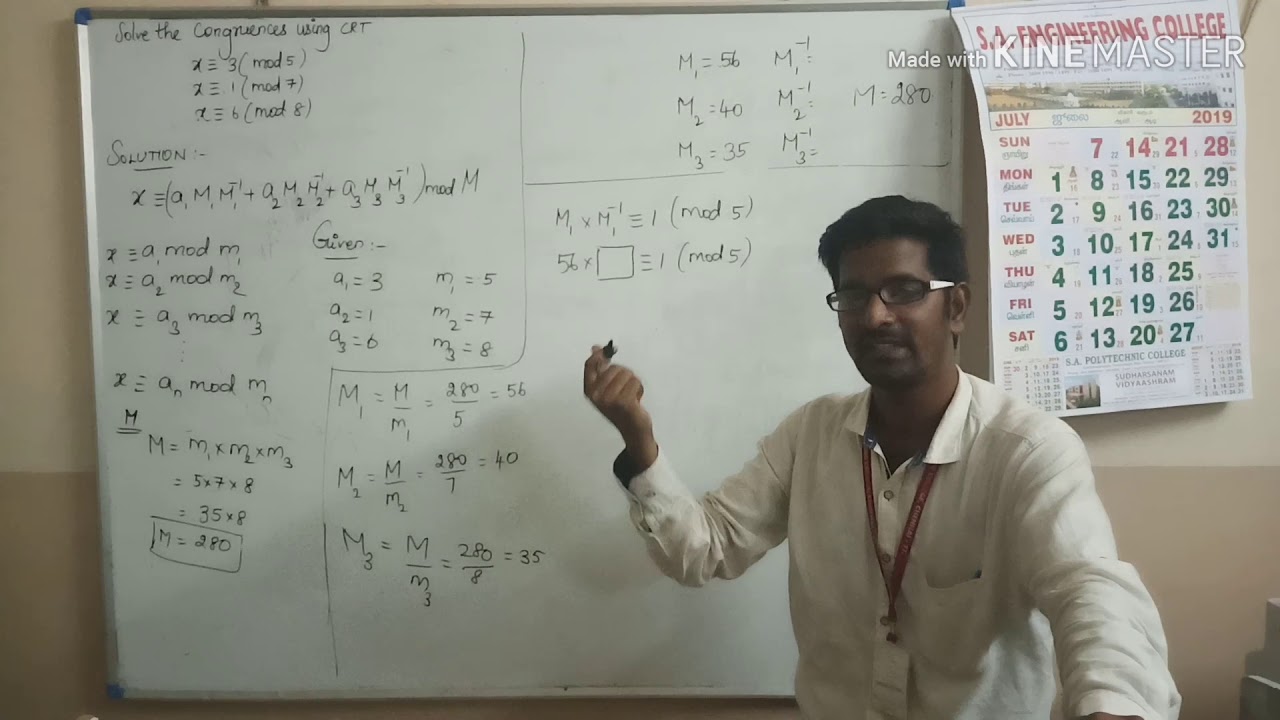 Chinese Remainder Theorem Example 2 - YouTube