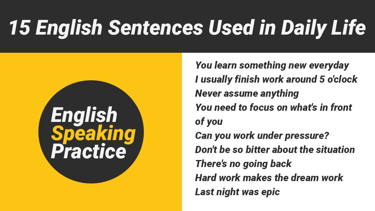 15 English Sentences Used in Daily Life | English Speaking Practice ...