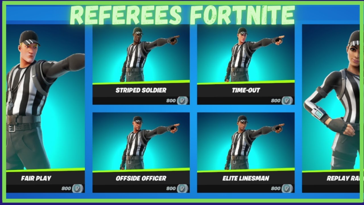 ALL SKINS REFEREES FORTNITE - YouTube
