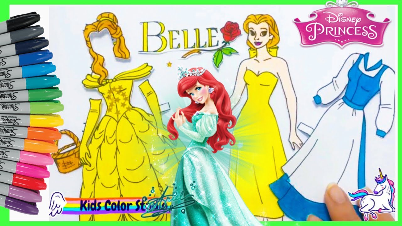 Paper Doll Dress Up Coloring | Mewarnai Boneka Kertas Princess - YouTube