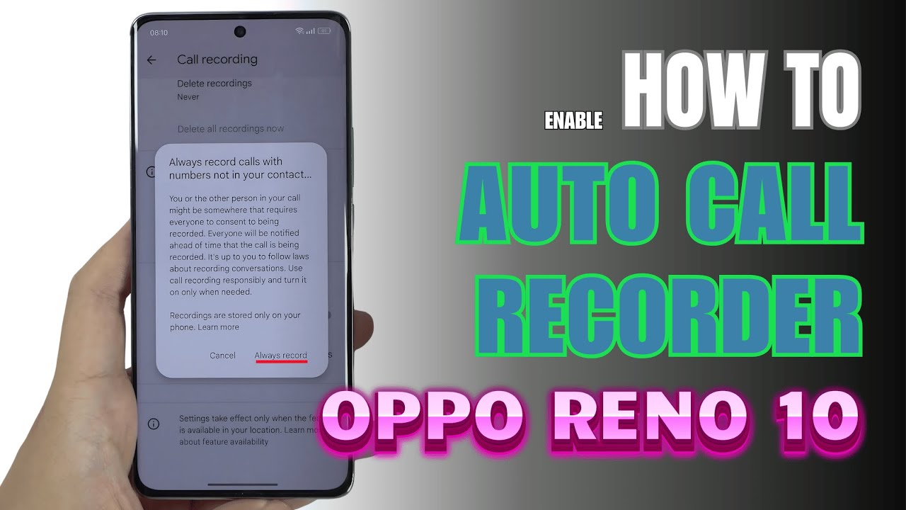 How to Enable Auto Call Recorder on Oppo Reno 10 5G - YouTube