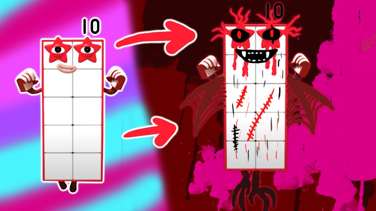 Numberblocks Can You Find Ten? Spotting Challenge Cartoons 10 as HORROR ...