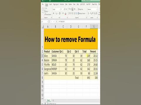Excel How Remove Formulas - YouTube