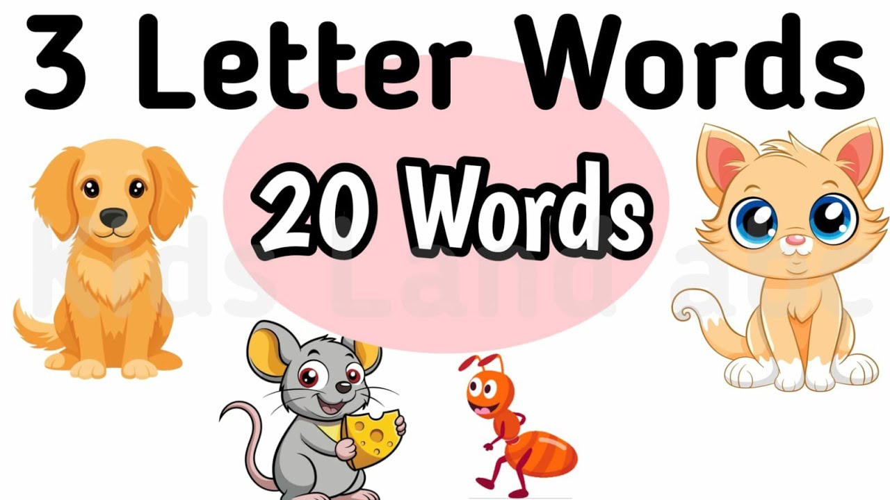 3 letter words for kids|Sight Words|Phonic Sounds|CVC words for grade 1 ...