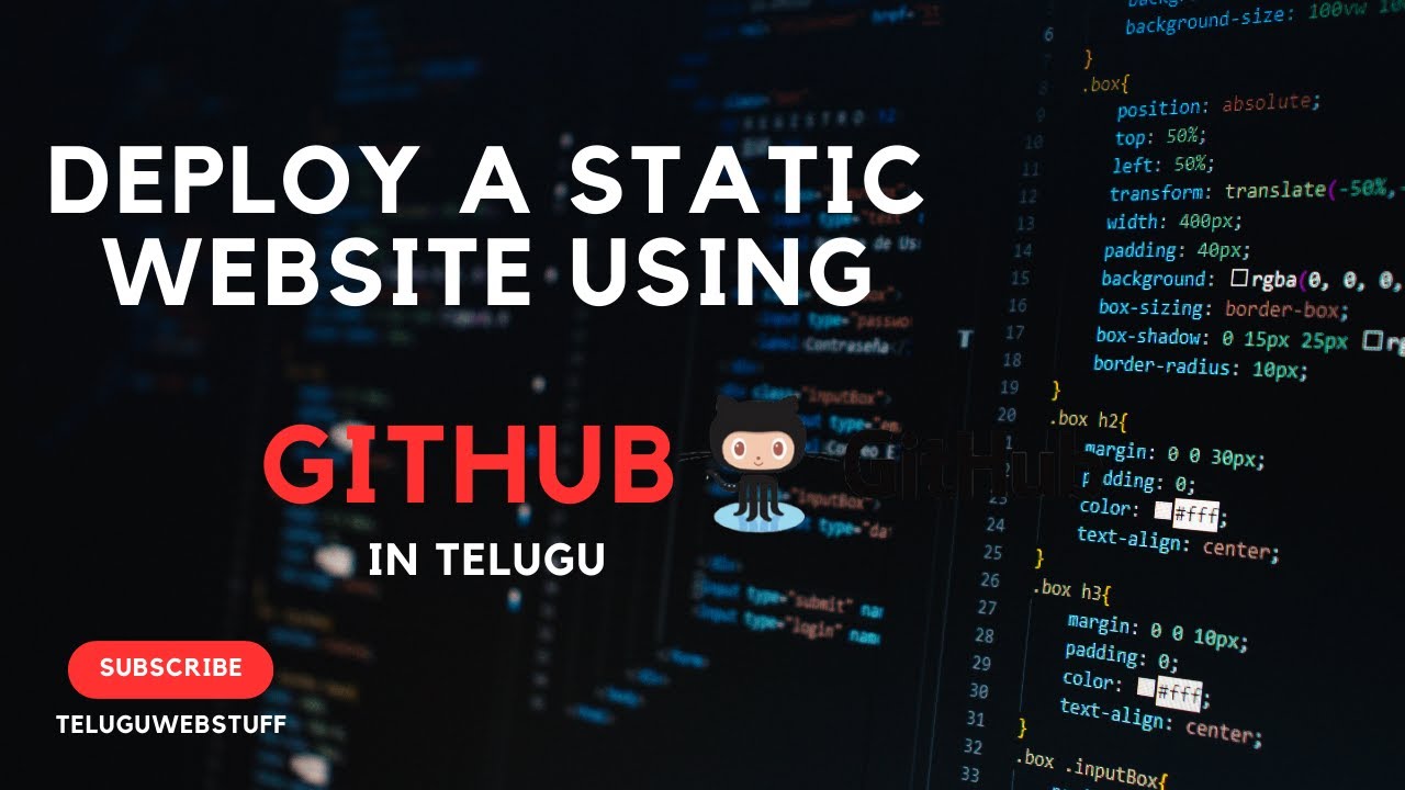 How to Deploy static website using GitHub in telugu | GitHub | Telugu - YouTube