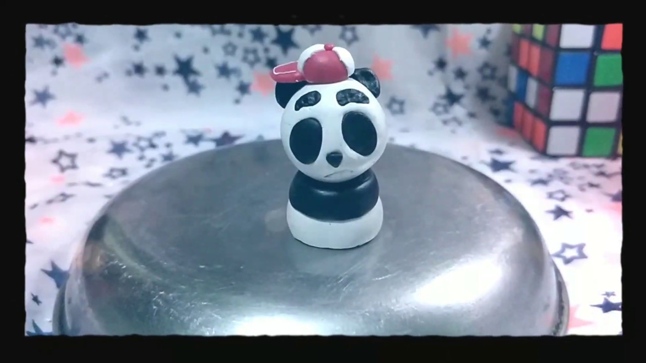 Making cute Panda from polymer clay - YouTube
