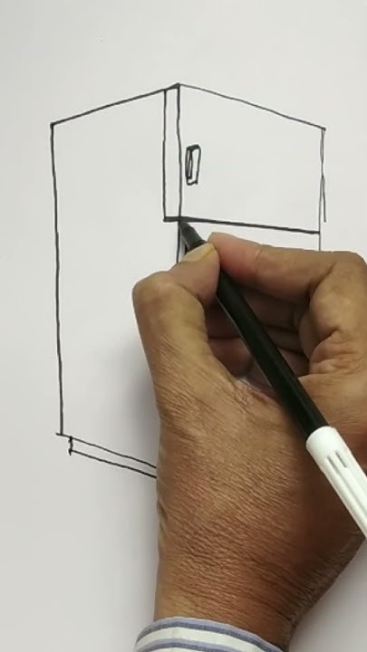 How to draw a fridge! refrigerator drawing 3d perspective #shorts - YouTube
