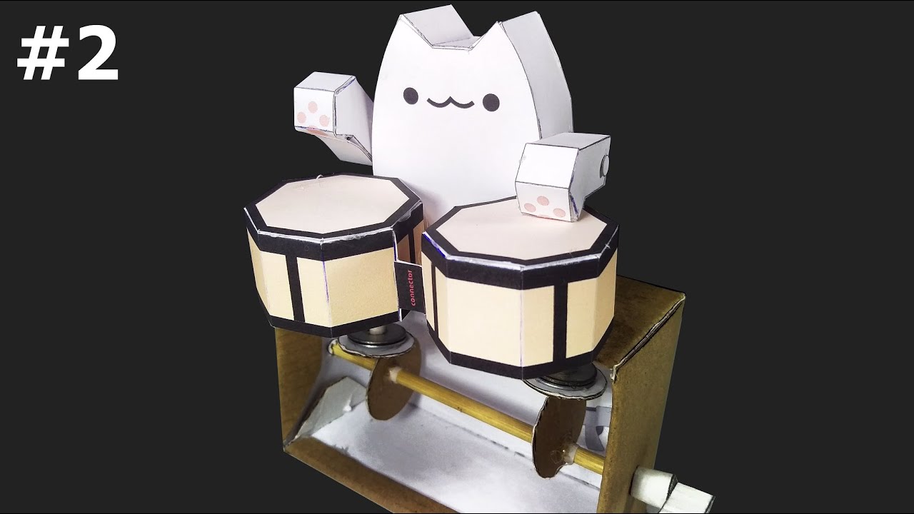 #2 - Bongo Cat | DIY Automata Box - Mô hình automata từ giấy - YouTube