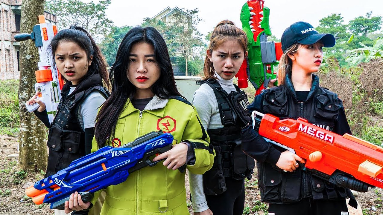 Xgirl Studio Nerf War : Warriors Detective Against Magic Gourd Nerf Guns & Nerf Guns Criminals ...