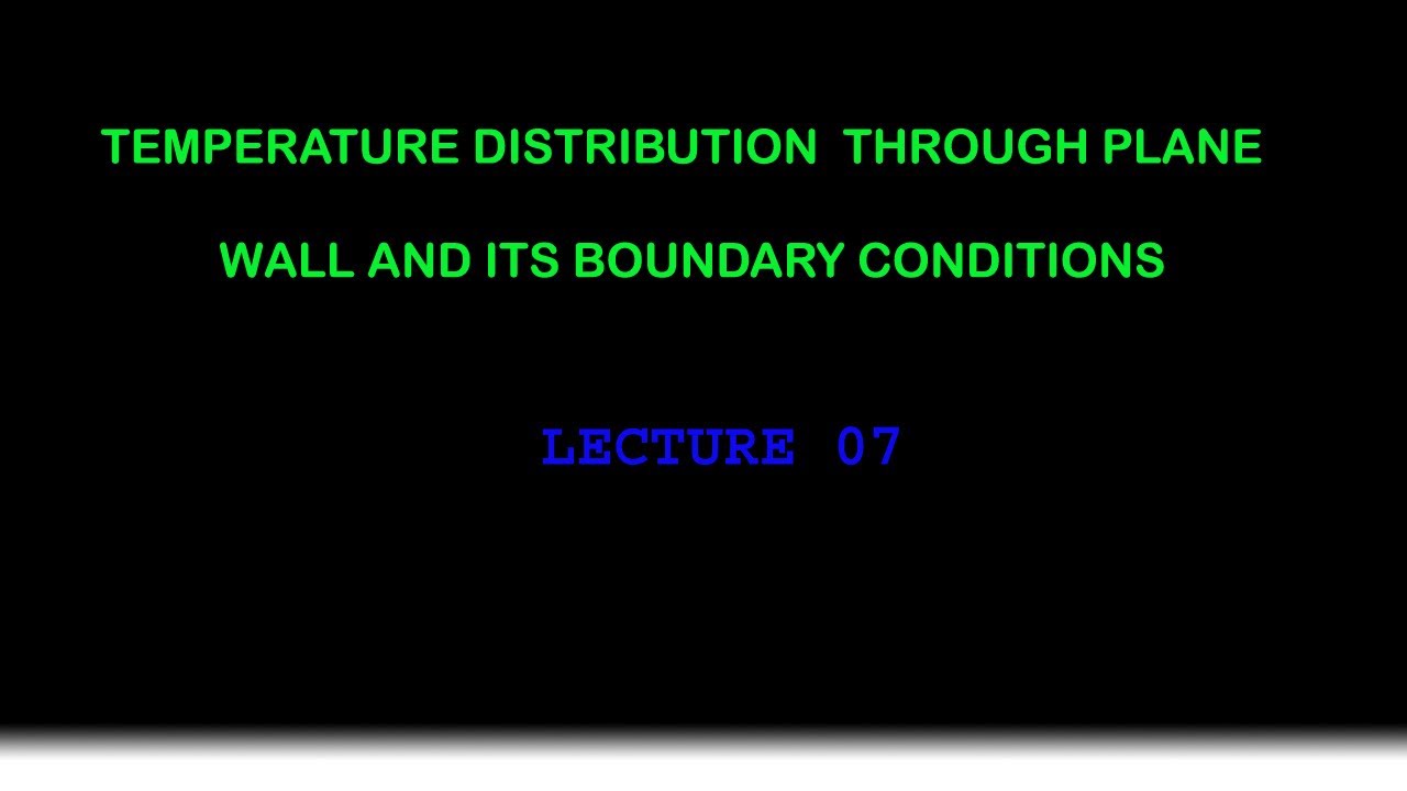 TEMPERATURE DISTRIBUTION THROUGH PLANE WALL AND ITS BOUNDARY CONDITIONS ...