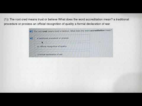 (1)) The root cred means trust or believe What does the word ...