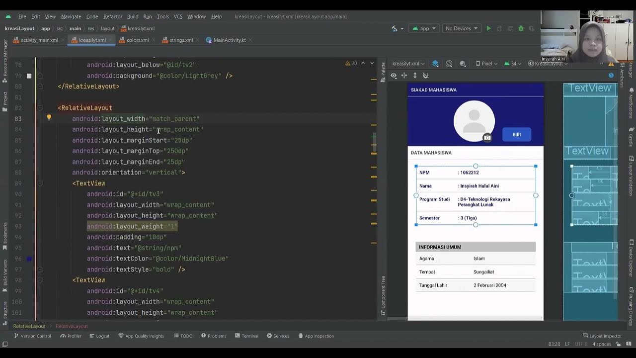 Kreasi Tablelayout Kotlin by Insyirah H Aini - YouTube