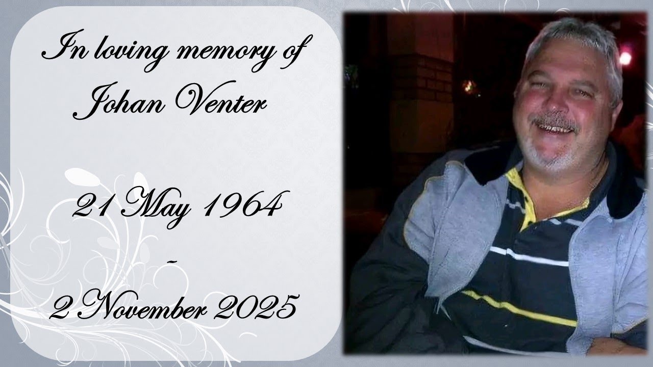 Johan Venter Memorial Service - YouTube