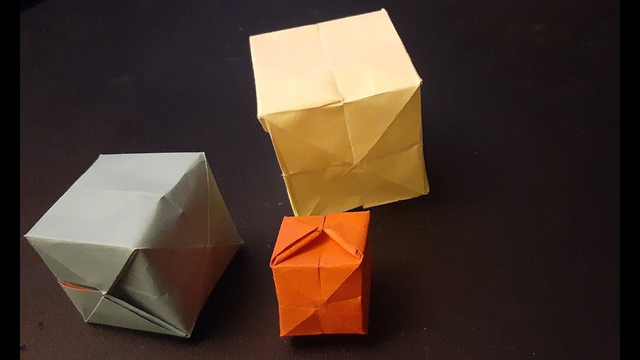 Origami Water Bomb: Cube (3x speed, no sound) @origa-me - YouTube
