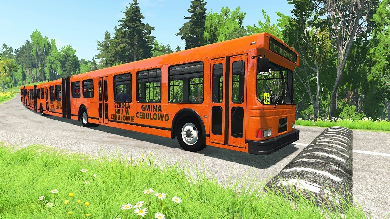TRUCKS, LONG BUS, SCHOOL BUS Vs MASSIVE SPEED BUMPS - BeamNG.Drive ...
