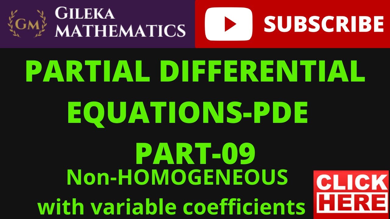 Partial Differential Equations-PDE(Non-Homogeneous with variable ...